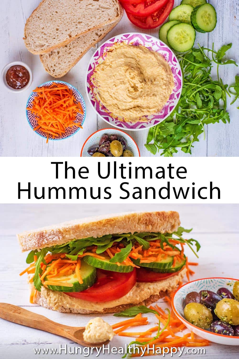 The Ultimate Hummus Sandwich - Hungry Healthy Happy