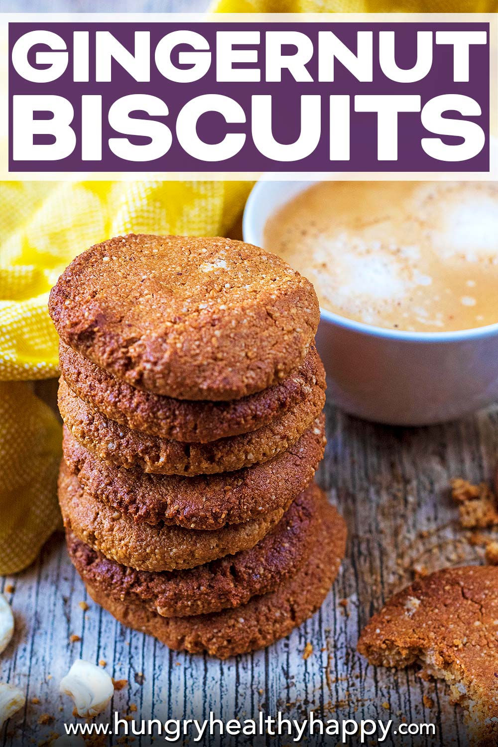 Healthy Gingernut Biscuits - Hungry Healthy Happy