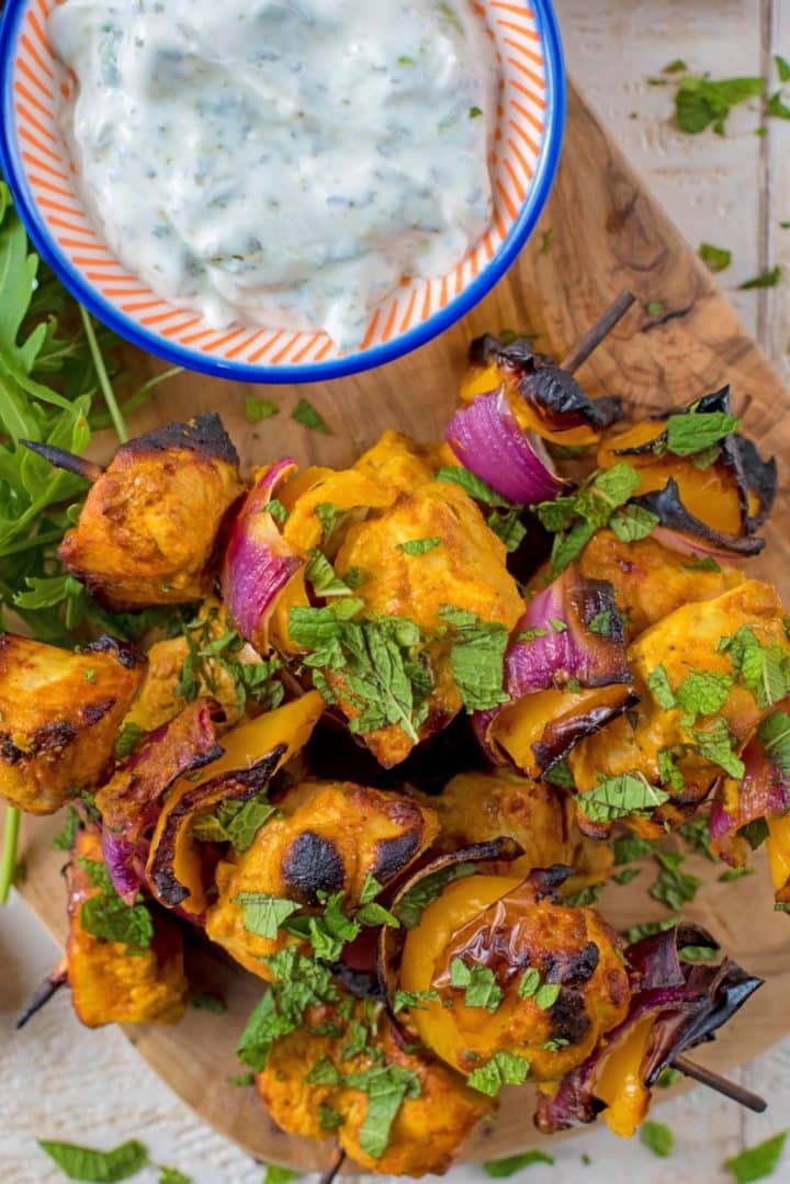 Chicken Tikka Kebabs - Hungry Healthy Happy