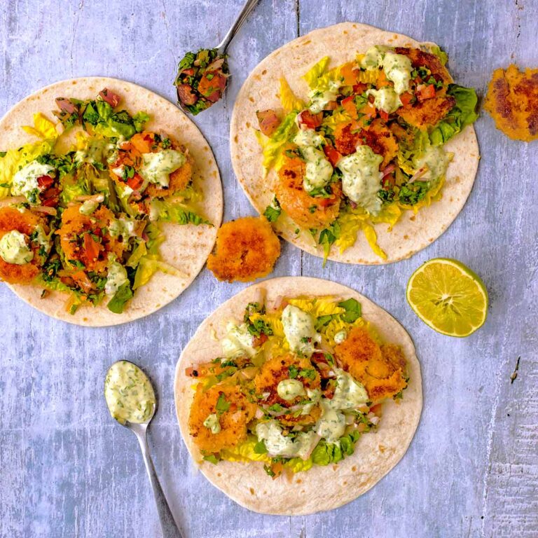 Crispy Prawn Tacos - Hungry Healthy Happy