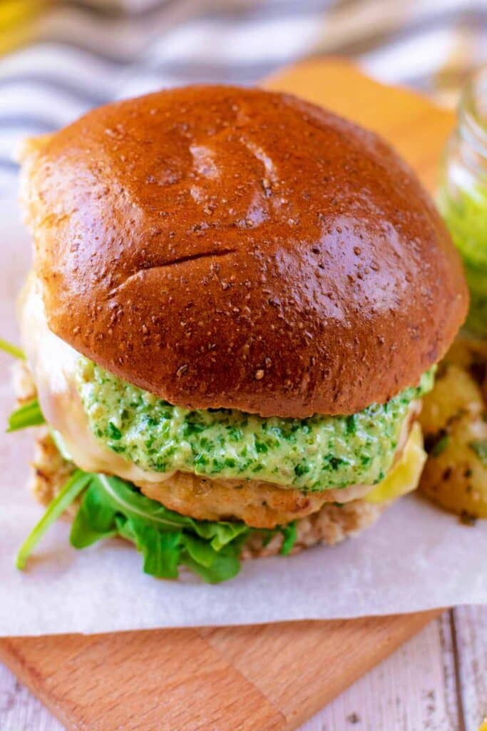 Chicken Pesto Burgers - Hungry Healthy Happy