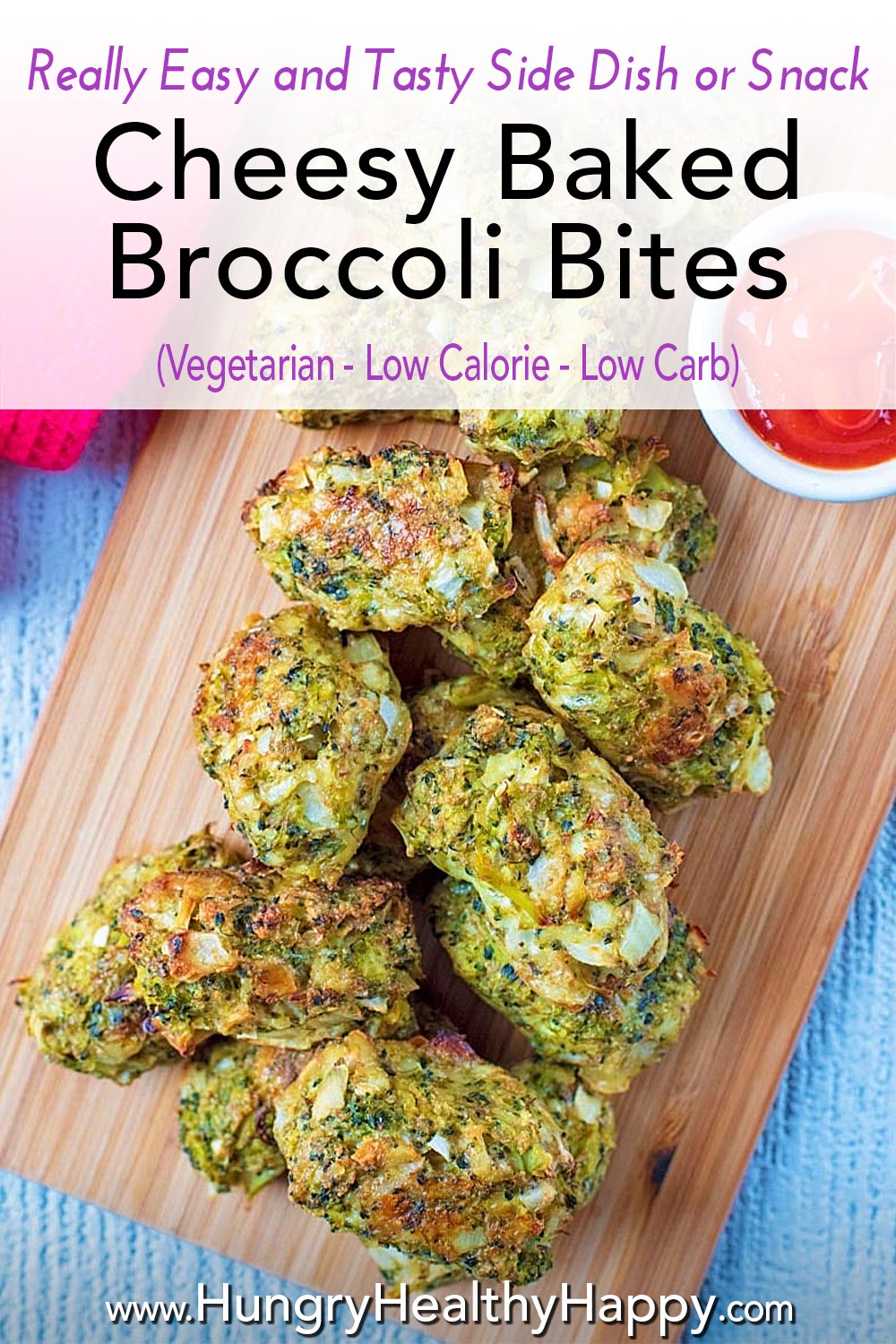 Cheesy Baked Broccoli Bites - Hungry Healthy Happy