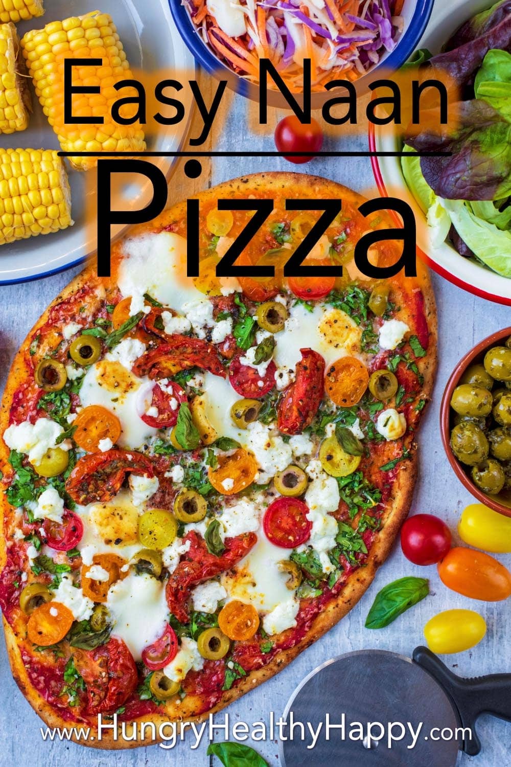 Easy Naan Pizza - Hungry Healthy Happy