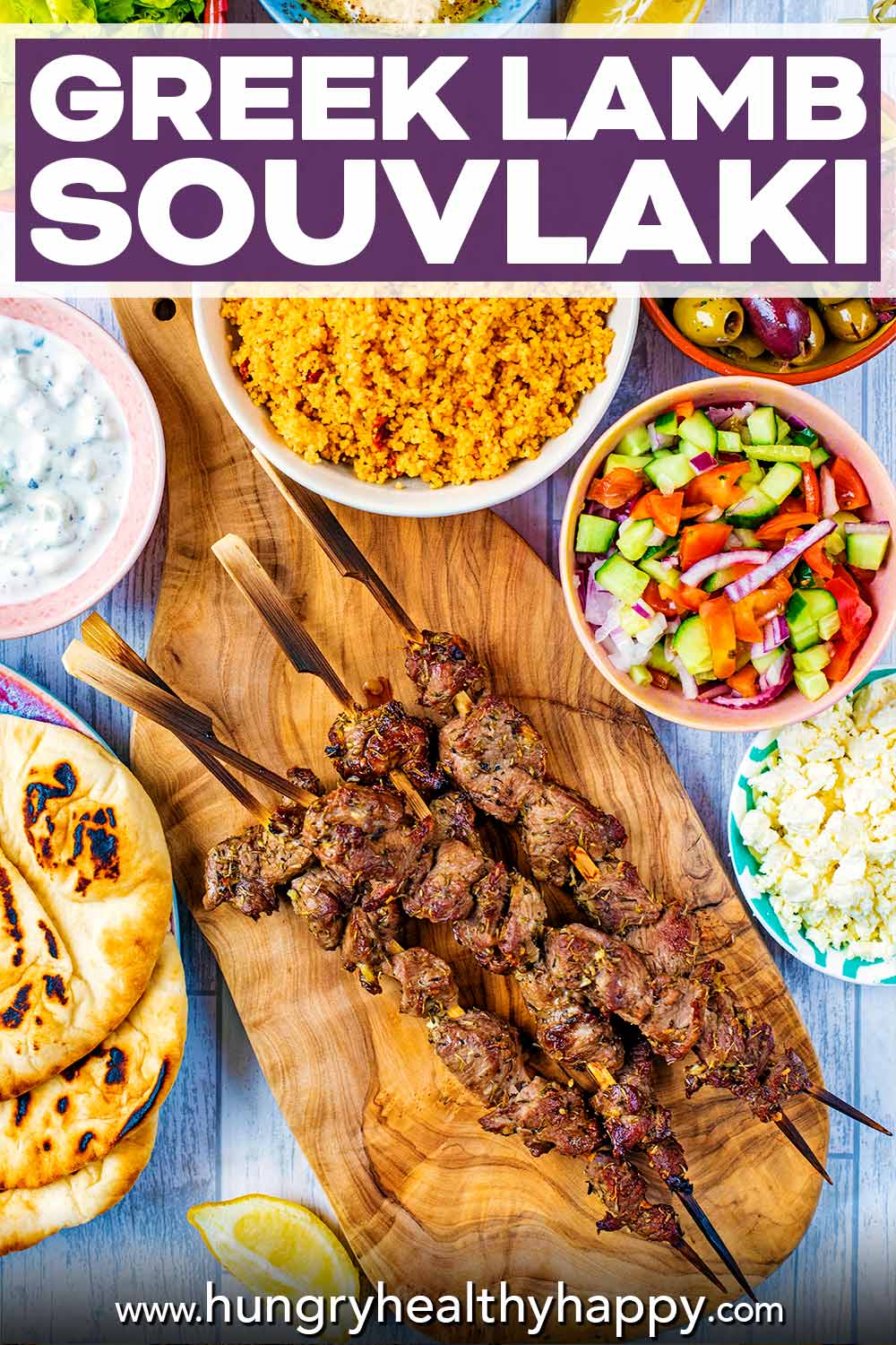 Greek Lamb Souvlaki - Hungry Healthy Happy