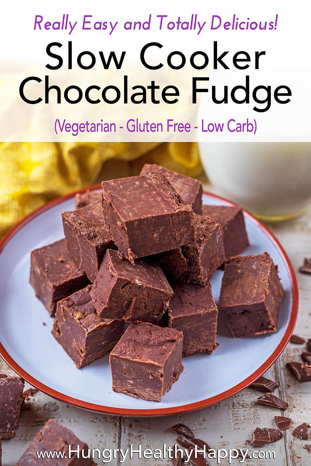 Slow Cooker Chocolate Fudge - Hungry Healthy Happy