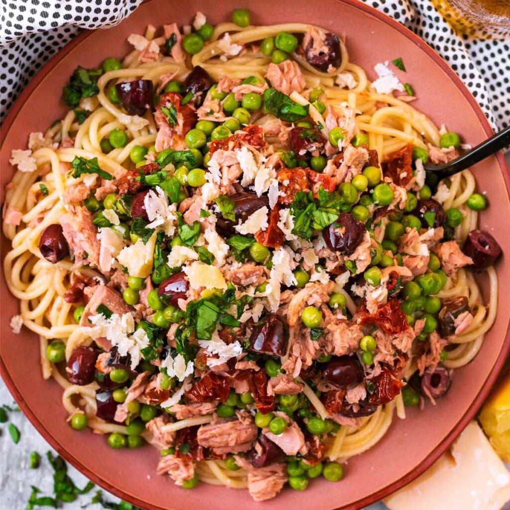 Tuna Spaghetti - Hungry Healthy Happy