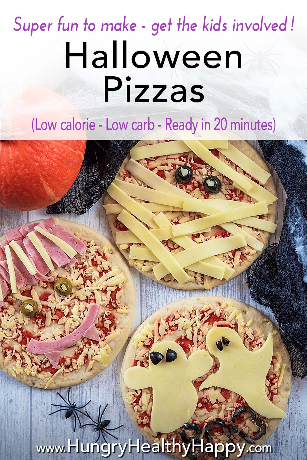 Easy Halloween Pizzas - Hungry Healthy Happy
