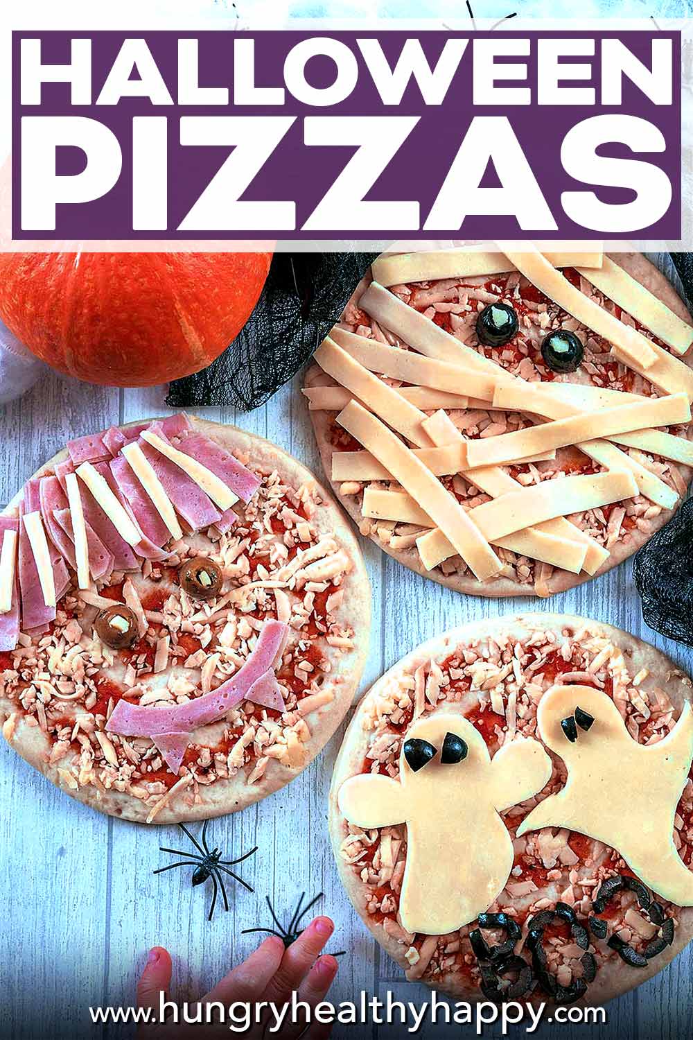 Easy Halloween Pizzas - Hungry Healthy Happy