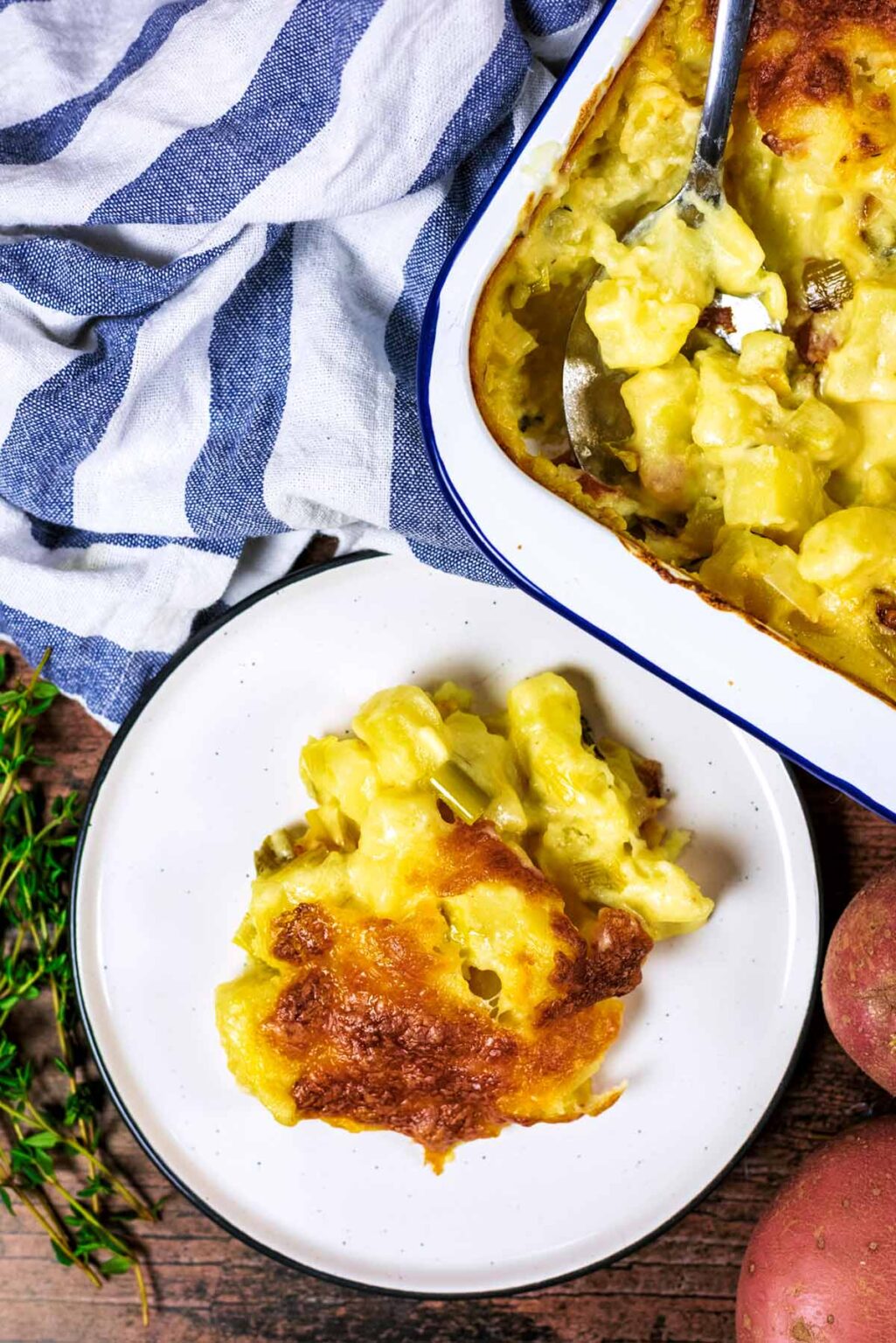 Easy Cheesy Potato Bake - Hungry Healthy Happy