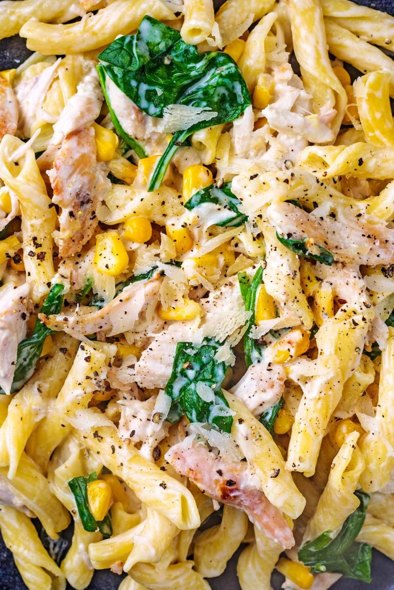 Leftover Chicken Pasta - Hungry Healthy Happy