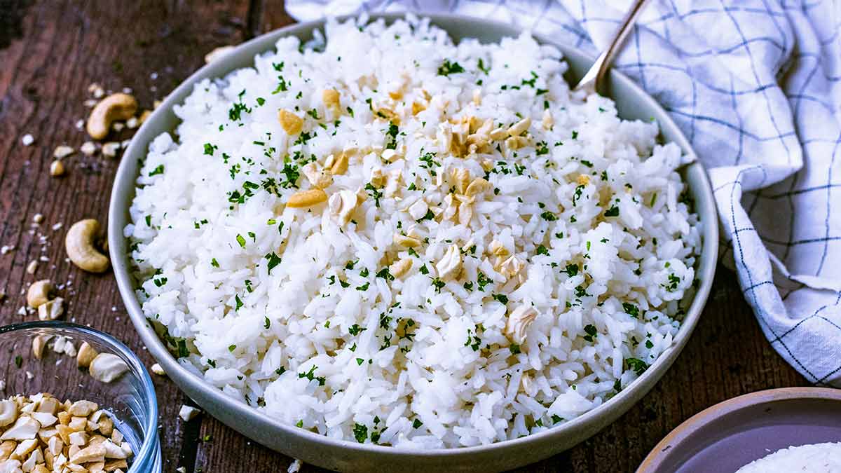 Easy Coconut Rice - Hungry Healthy Happy