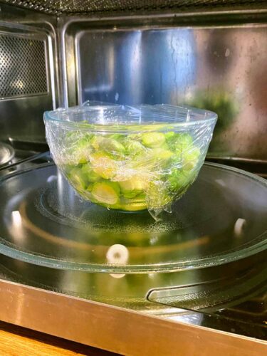 Microwave Brussels Sprouts - Hungry Healthy Happy