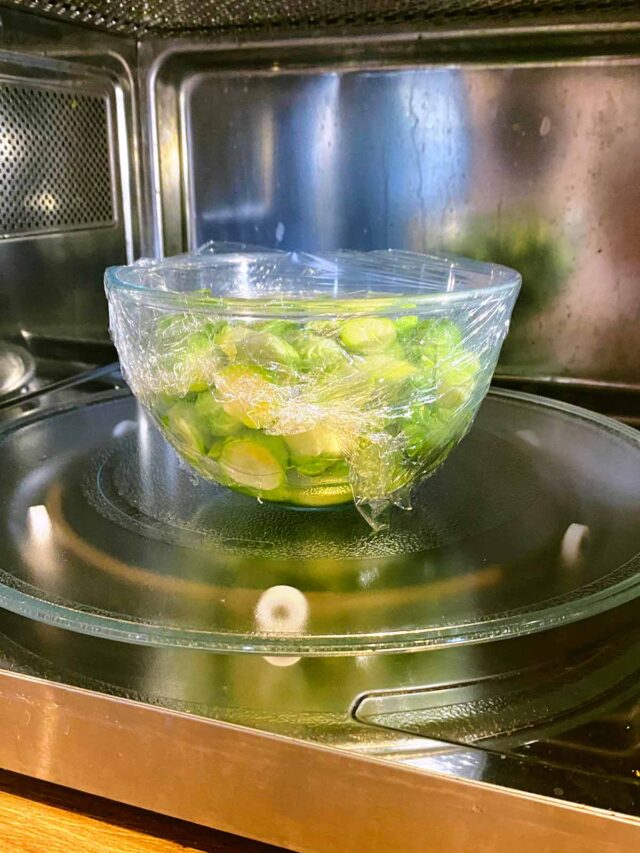 Microwave Brussels Sprouts - Hungry Healthy Happy