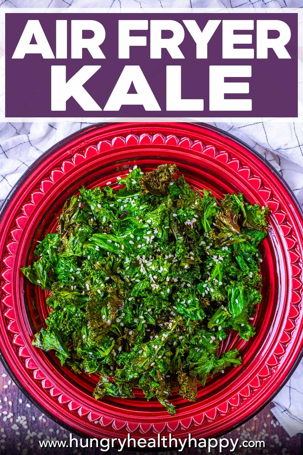Air Fryer Kale - Hungry Healthy Happy