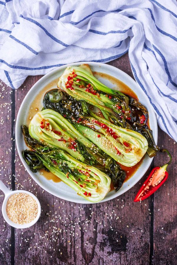 Roasted Pak Choi - Hungry Healthy Happy