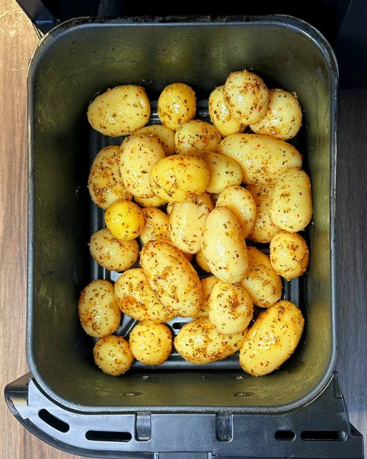 Air Fryer Canned Potatoes - Hungry Healthy Happy