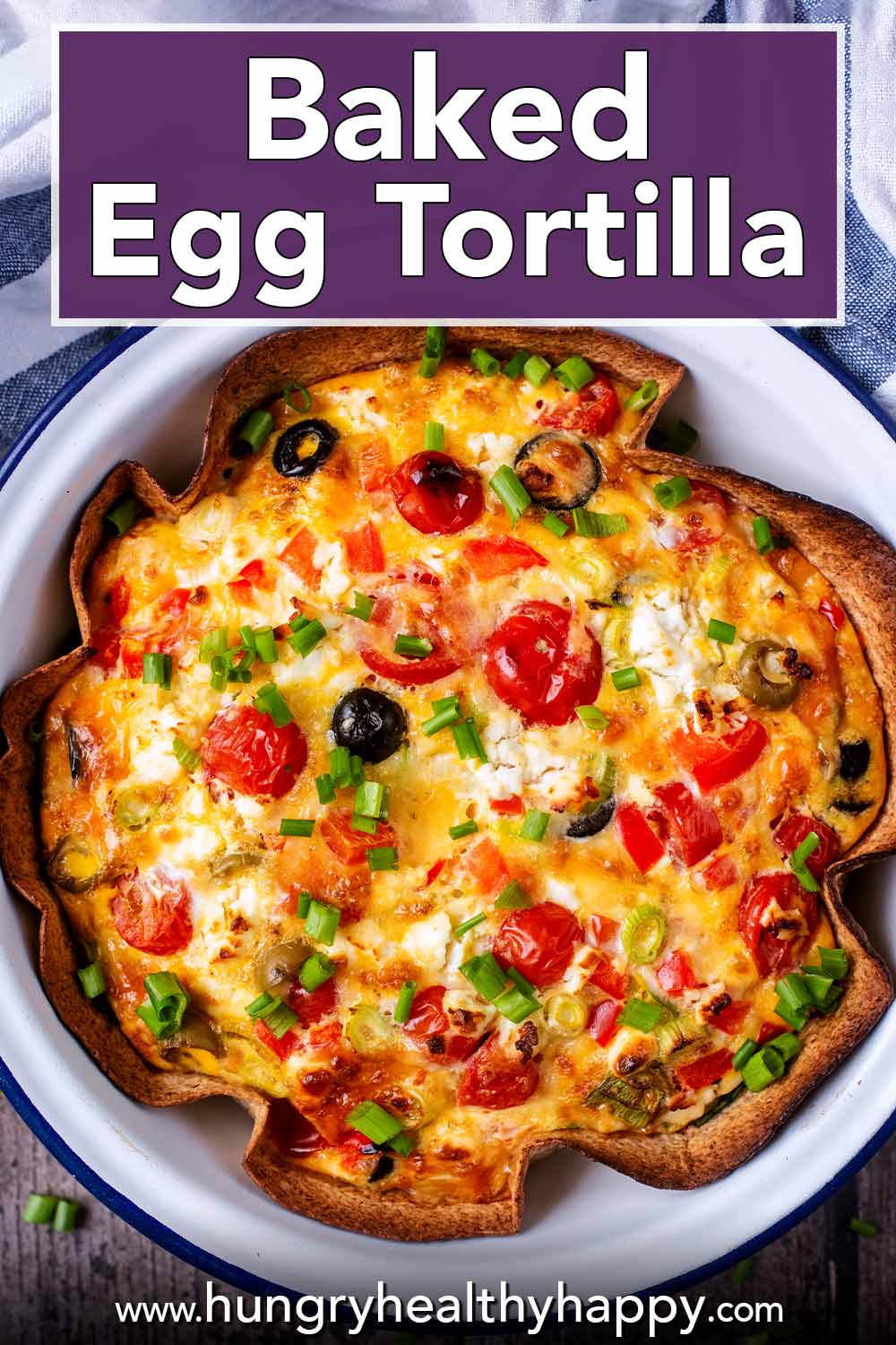 Baked Egg Tortilla (Tortilla Quiche) - Hungry Healthy Happy