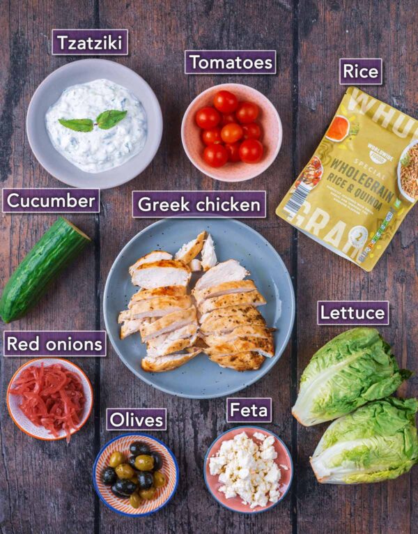 Greek Chicken Bowls with Tzatziki - Hungry Healthy Happy