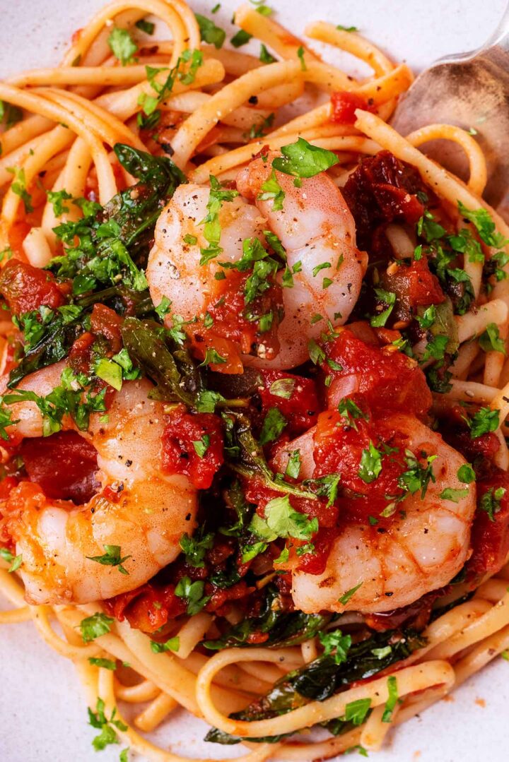 Chilli Prawn Linguine - Hungry Healthy Happy