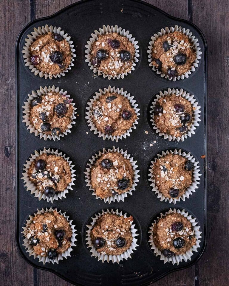 High Fibre Breakfast Muffins - Hungry Healthy Happy