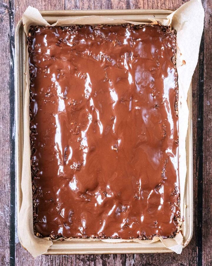 Chocolate Topped Seed Bars - Hungry Healthy Happy