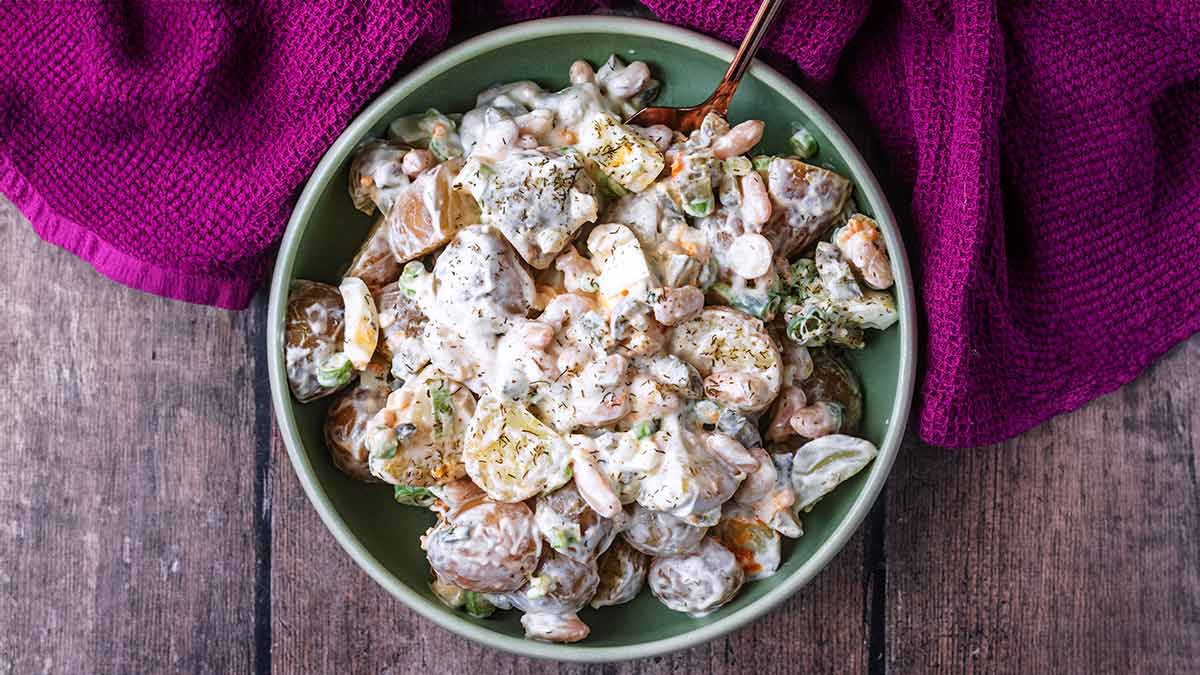 High Protein Potato Salad - Hungry Healthy Happy