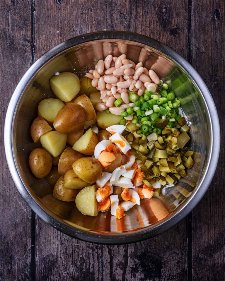 High Protein Potato Salad - Hungry Healthy Happy
