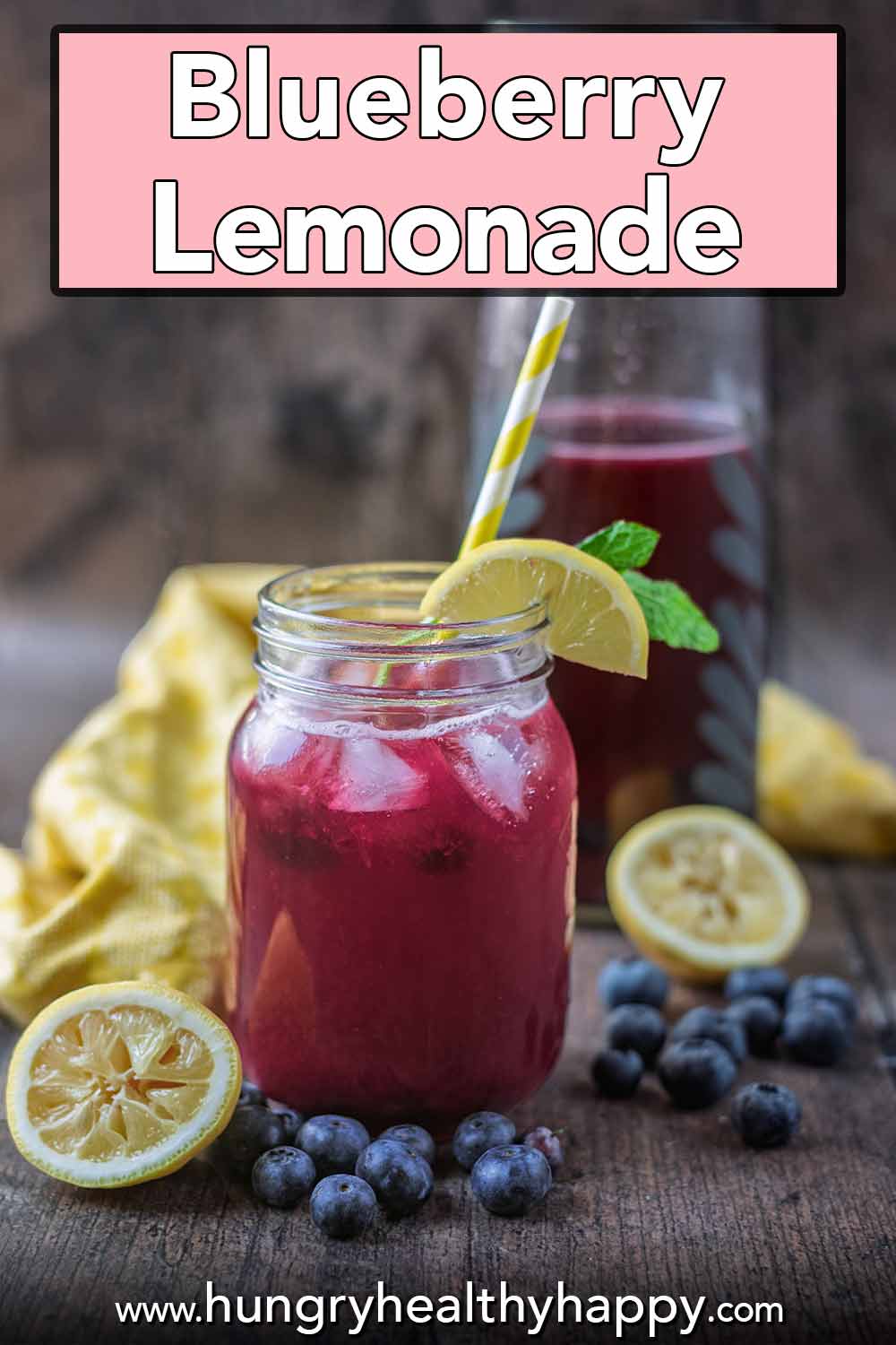 Sparkling Blueberry Lemonade - Hungry Healthy Happy