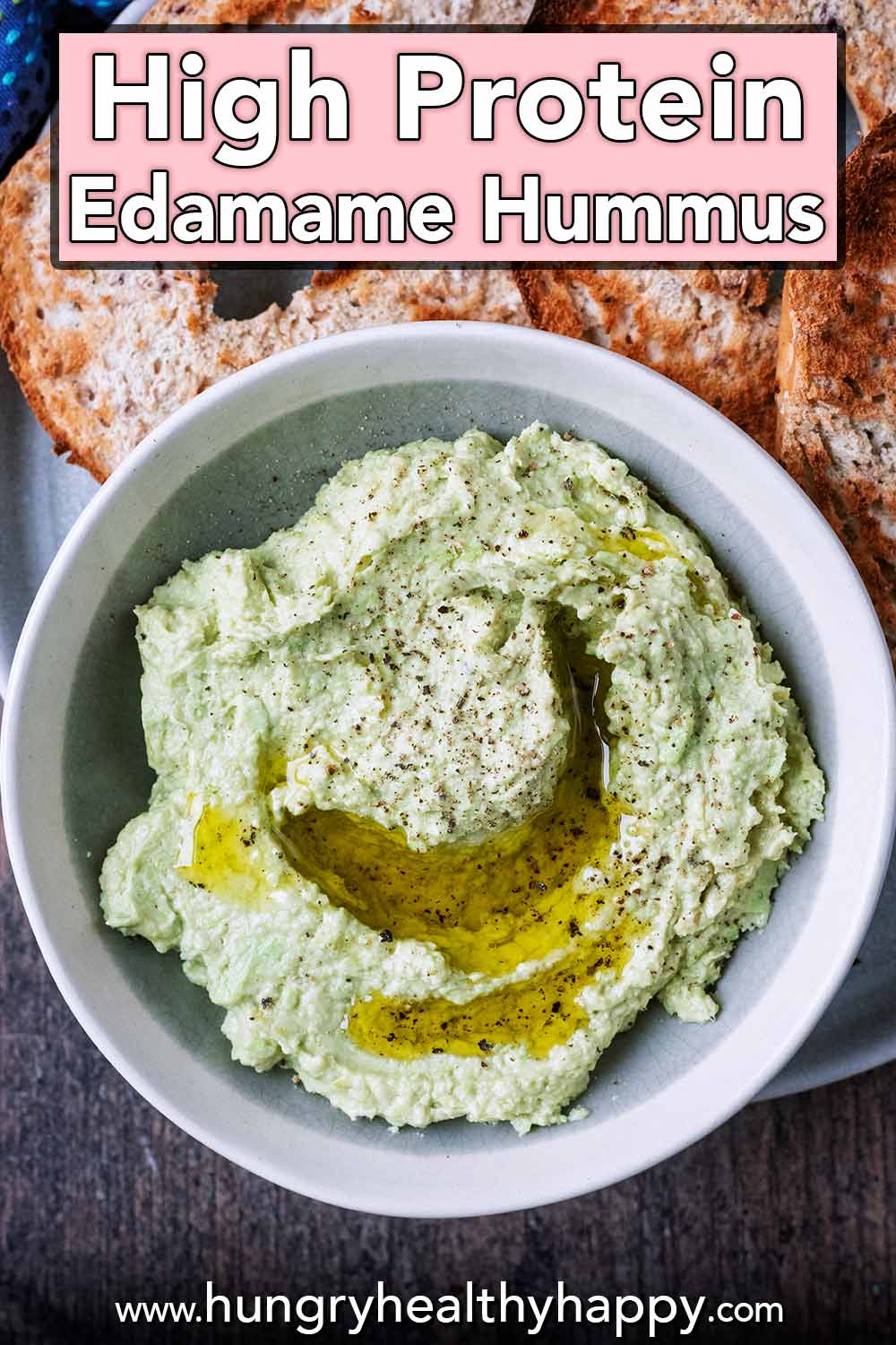 High Protein Edamame Hummus - Hungry Healthy Happy