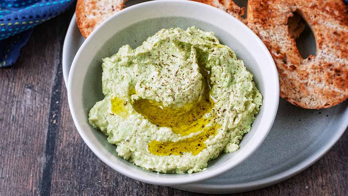 High Protein Edamame Hummus - Hungry Healthy Happy