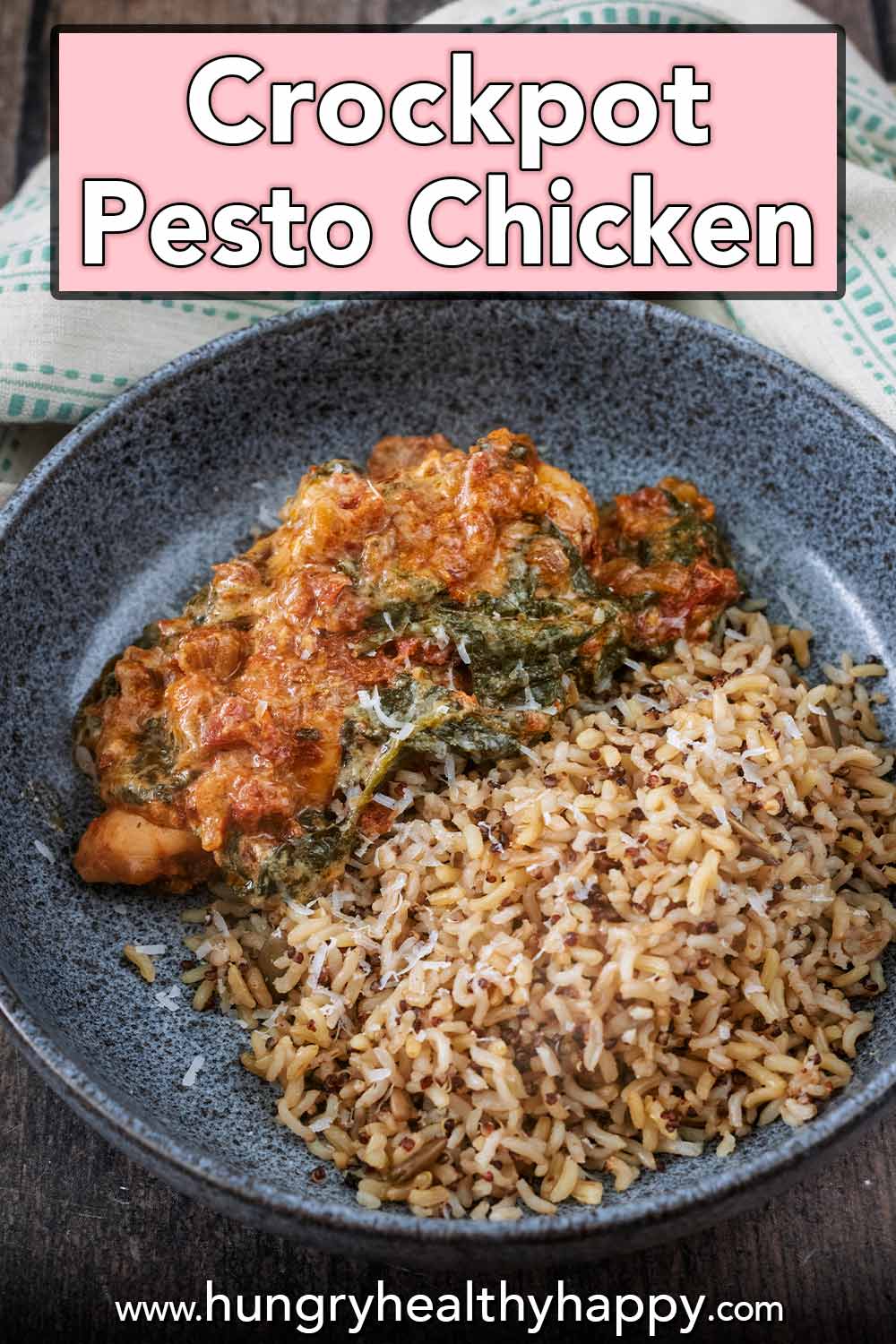 Slow Cooker Pesto Chicken - Hungry Healthy Happy