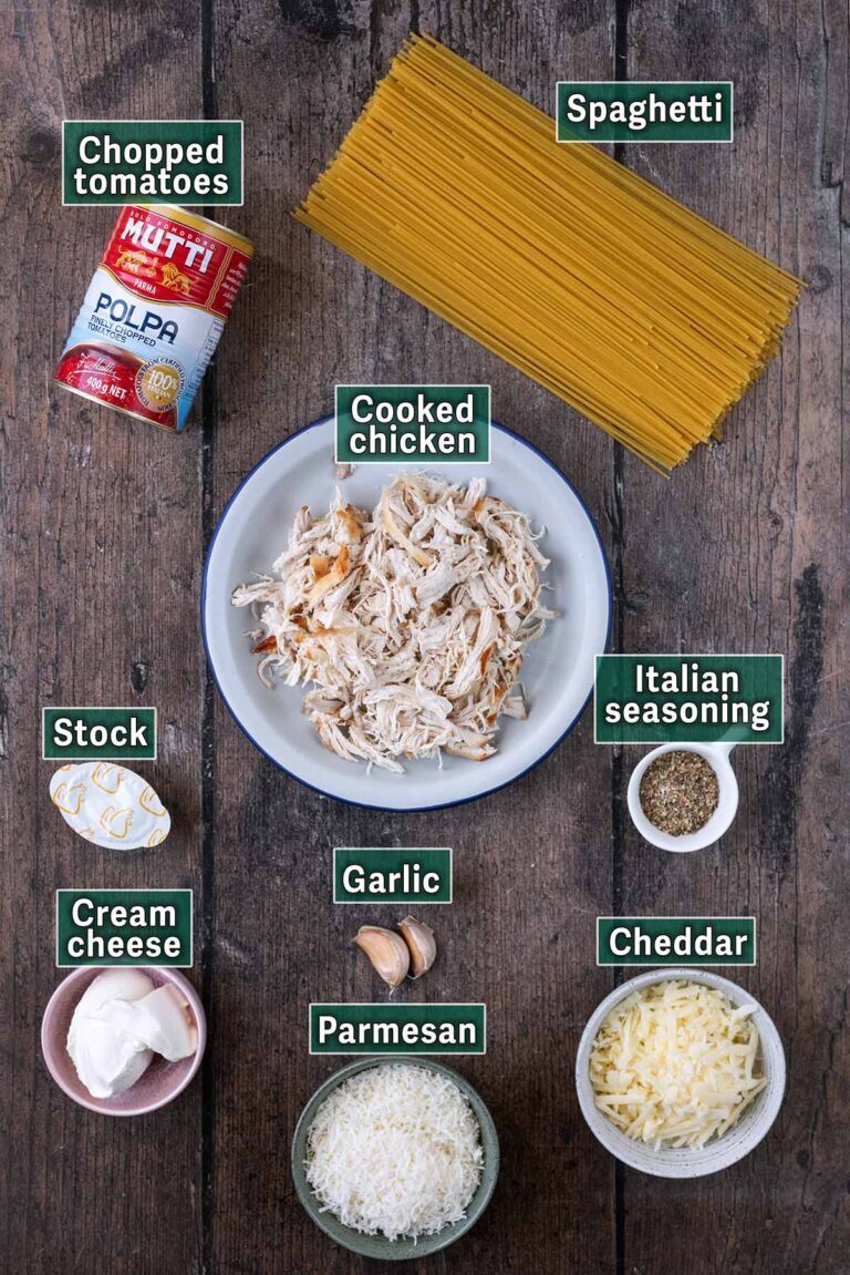 Chicken Spaghetti Bake - Hungry Healthy Happy
