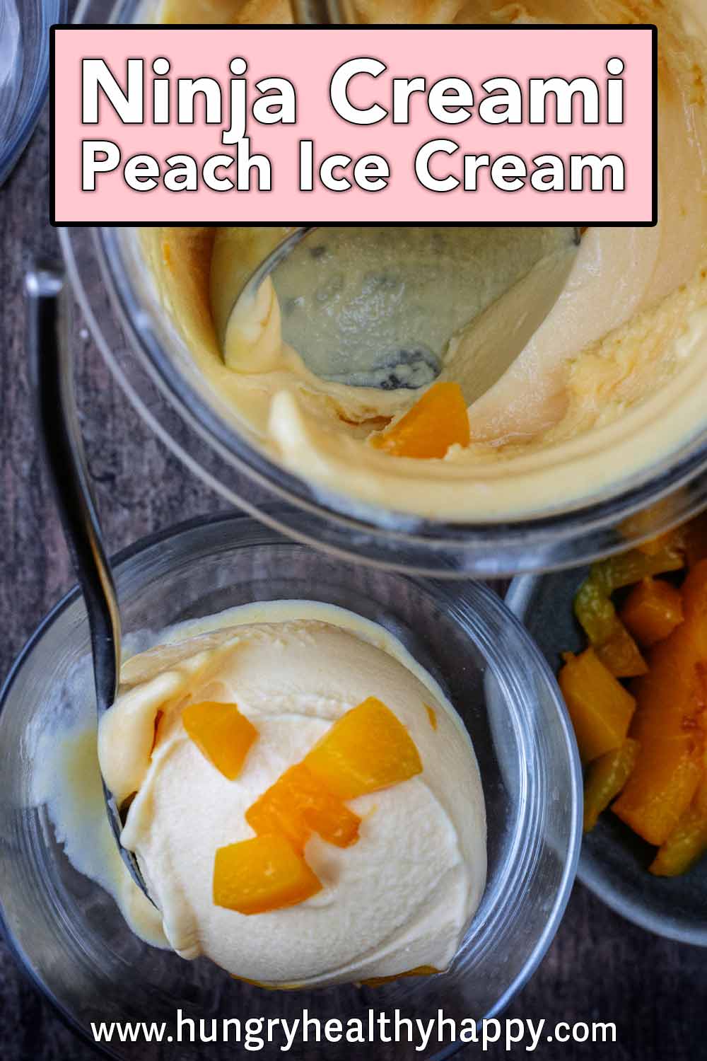 Ninja CREAMi Peach Ice Cream (Greek Yogurt and Tinned Peaches) - Hungry ...
