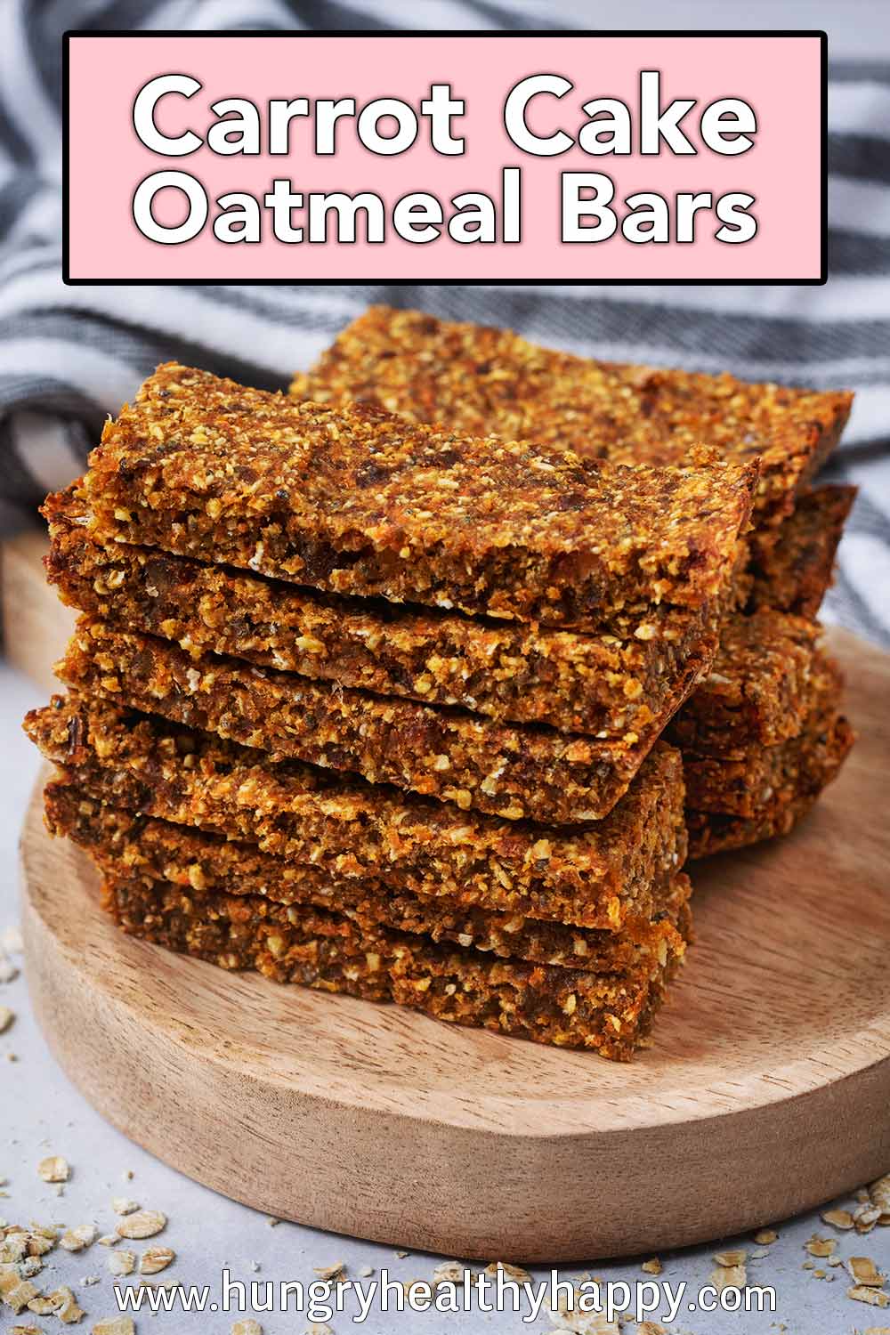 Carrot Cake Oat Bars - Hungry Healthy Happy